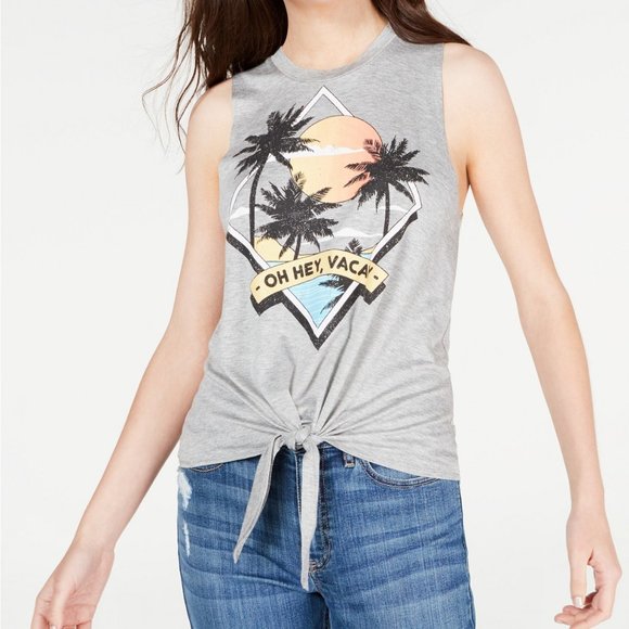 Rebellious One | Tops | Juniors Palm Tree Tank Top Size Small | Poshmark